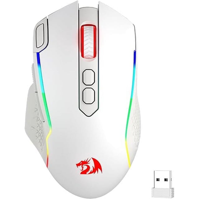 Redragon M810 Pro Wireless Gaming Mouse, 10000 DPI Wired Gamer Mouse w ...
