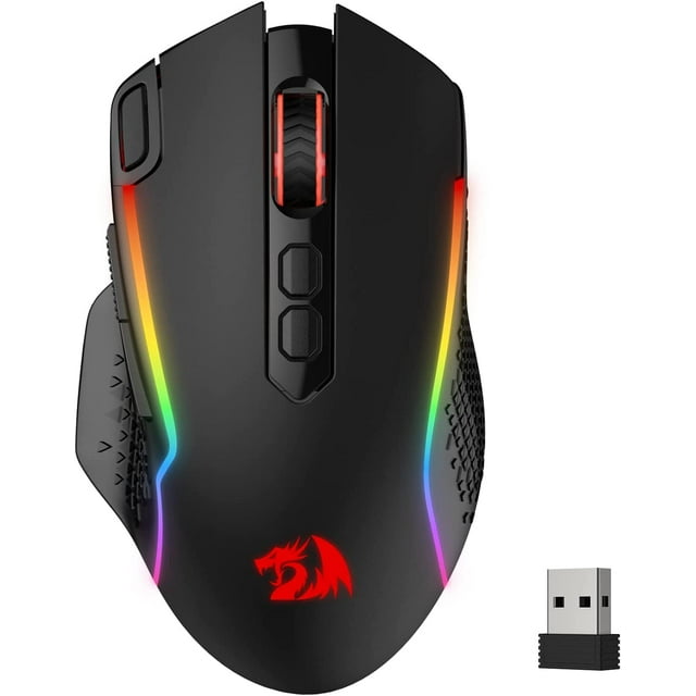 Redragon M810 Pro Wireless Gaming Mouse, 10000 DPI Wired Gamer Mouse w ...