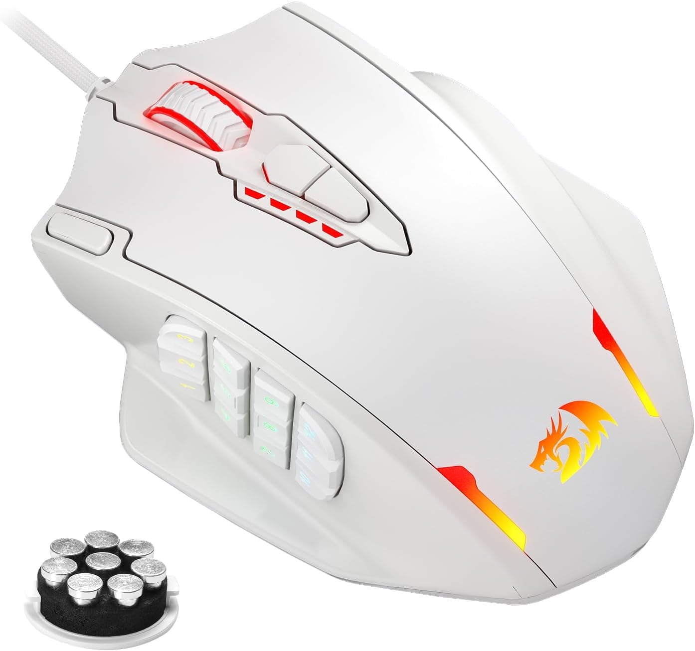 Redragon M908 Impact RGB LED MMO Gaming Mouse with 12 Side Buttons ...