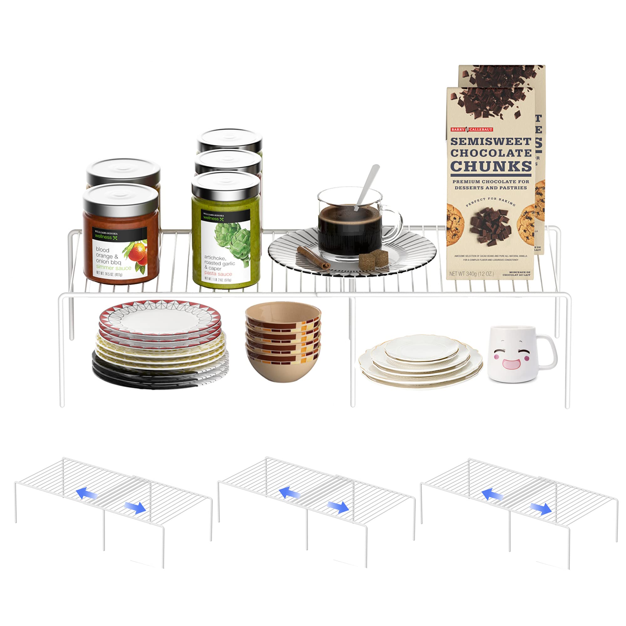 Redrubbit Cabinet Storage Shelf Rack, Expandable Metal Rustproof ...