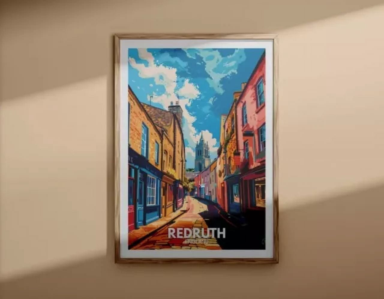 Redruth Print - Redruth Poster, Uk Wall Art, England Wall Art Decor ...