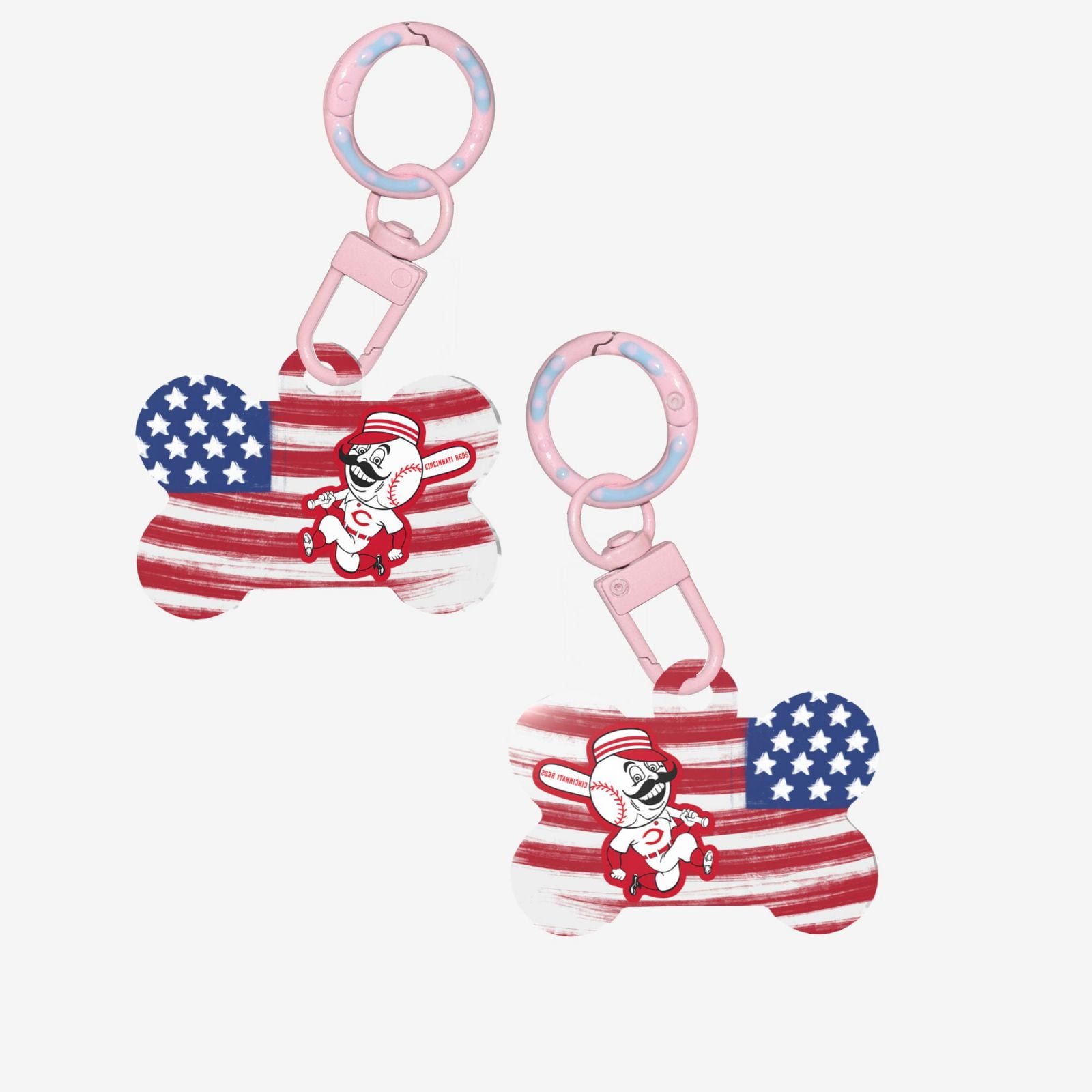 Reds ‌Baseball Team Bone-shaped acrylic pet tags - Custom Baseball Pet ...