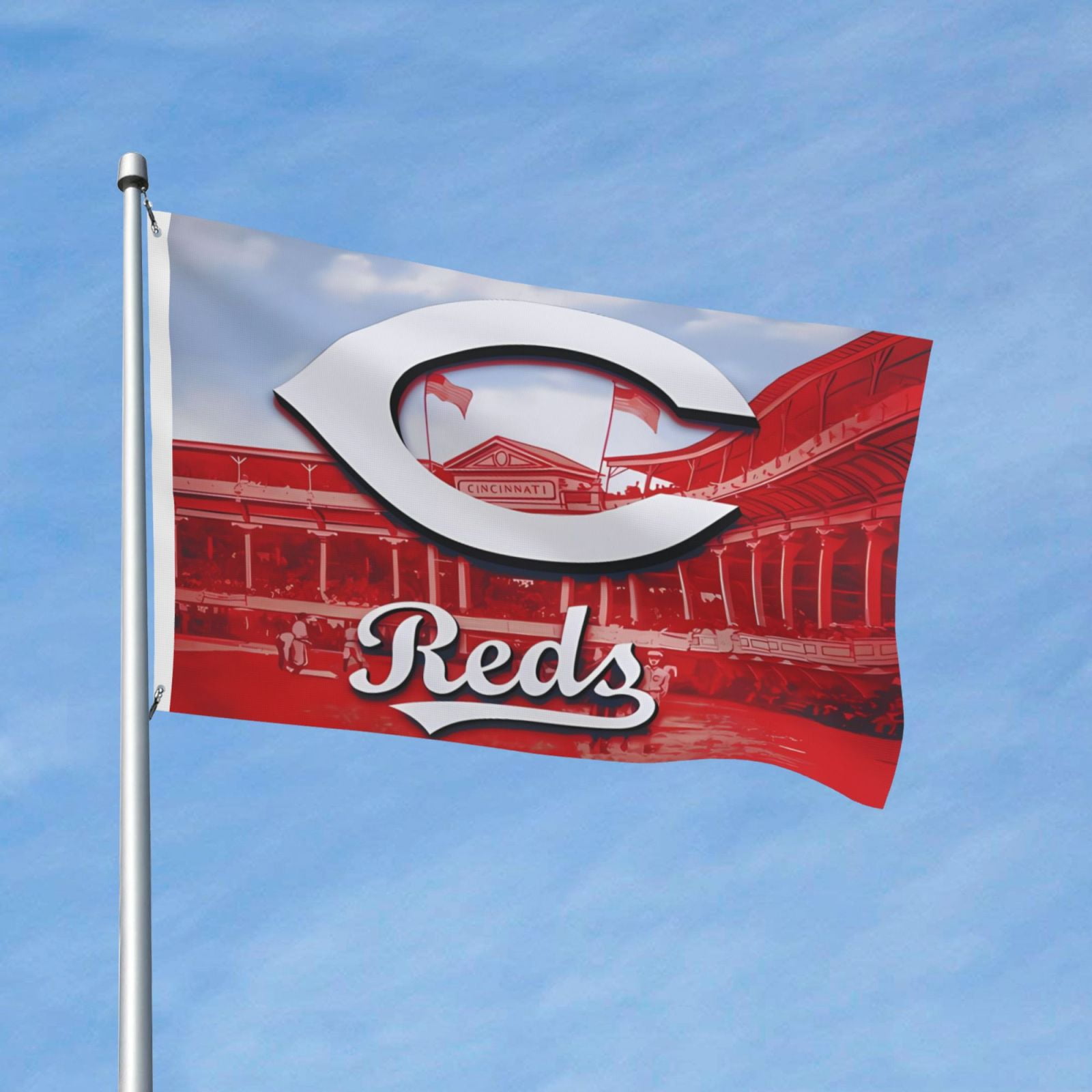 Reds Baseball Team Custom 3x5ft Double Sided Flag Game Day Baseball ...