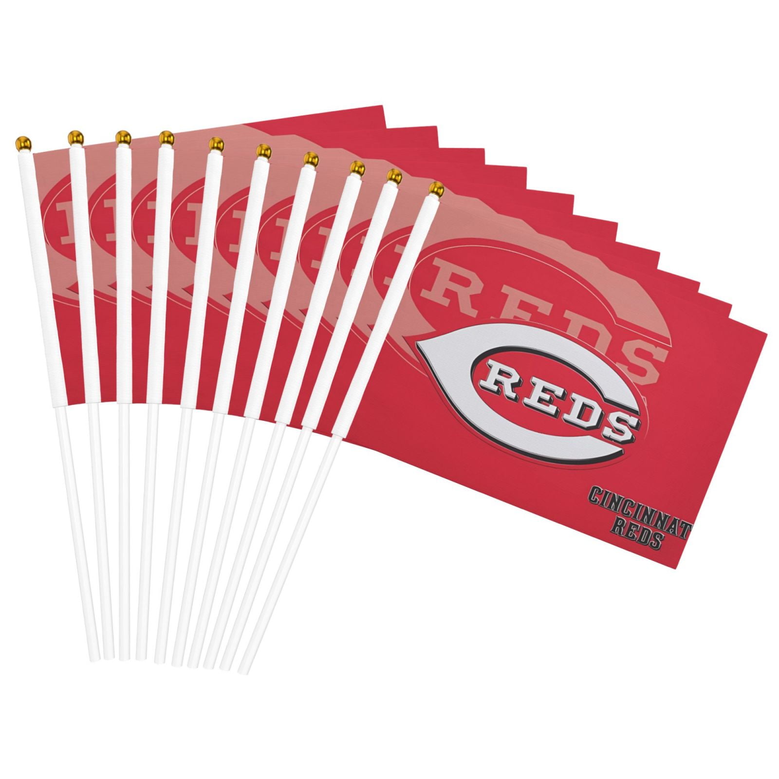 Reds Baseball Team Custom Double Sided Hand Waving Flag Multi-Pack ...