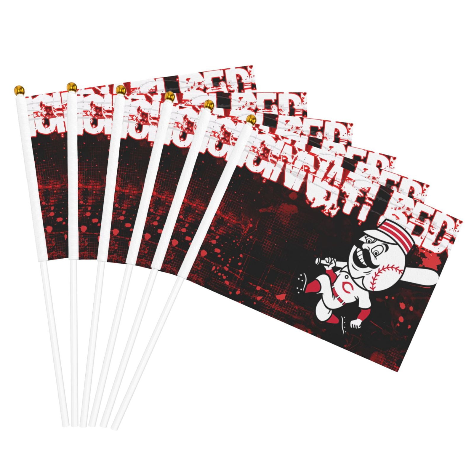 Reds Baseball Team Custom Double Sided Hand Waving Flag Multi-Pack ...