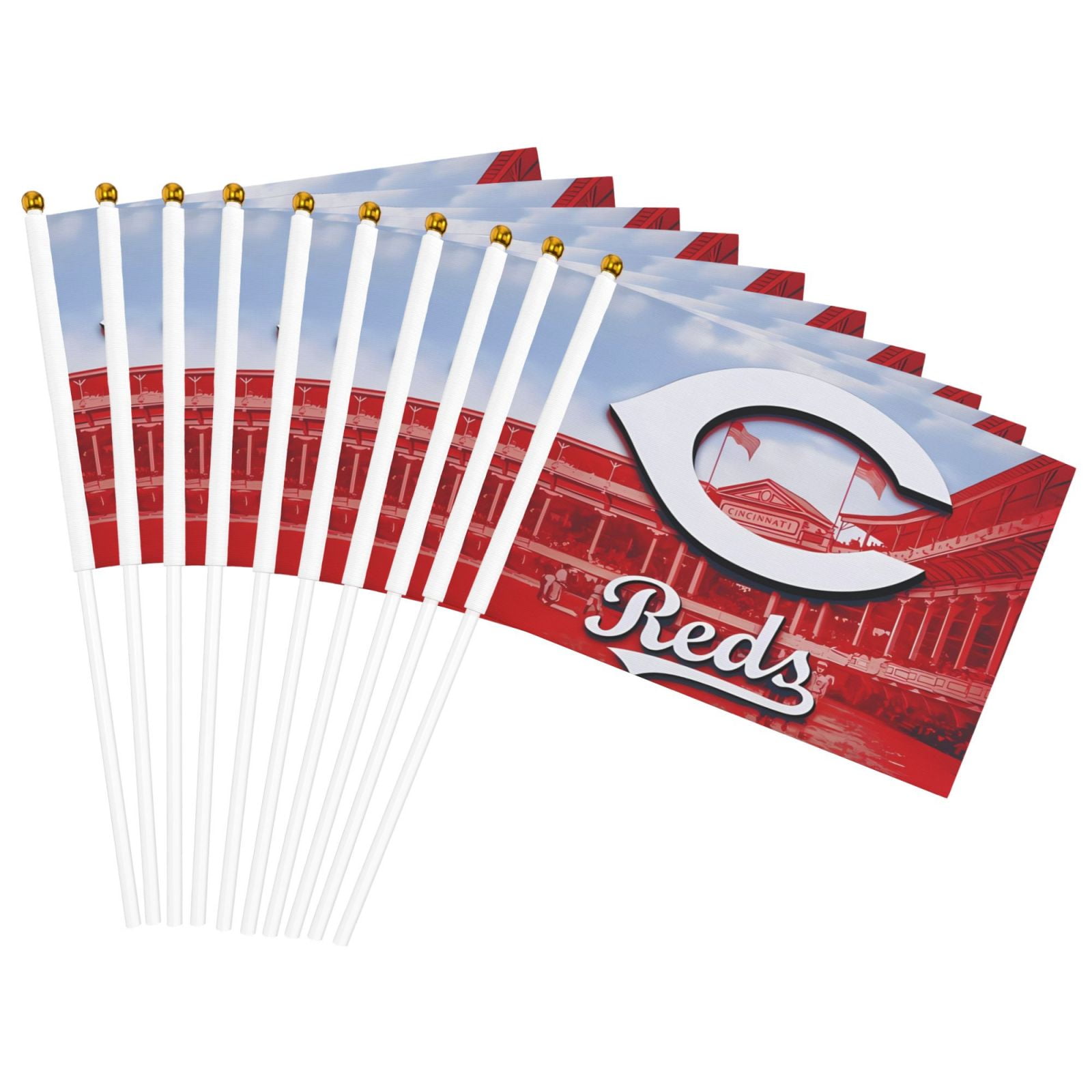 Reds Baseball Team Custom Double Sided Hand Waving Flag Multi-Pack ...