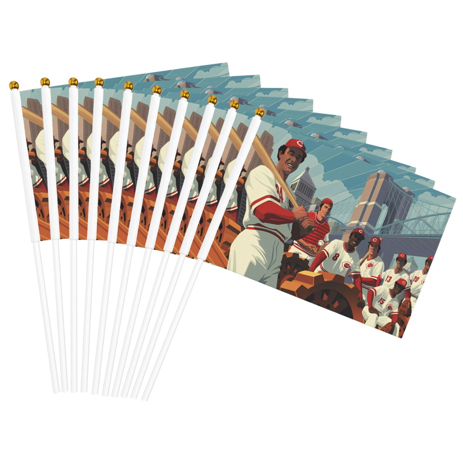 Reds Baseball Team Custom Double Sided Hand Waving Flag Multi-Pack ...