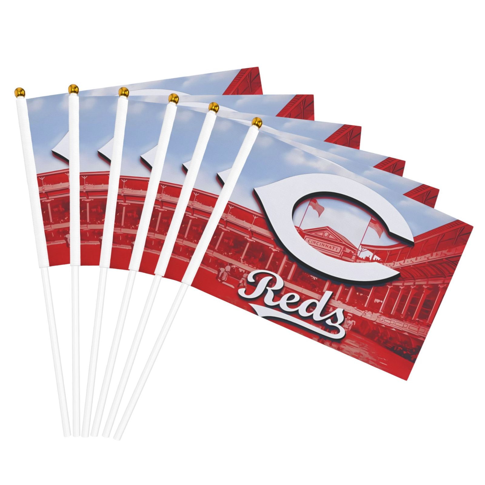 Reds Baseball Team Custom Double Sided Hand Waving Flag Multi-Pack ...