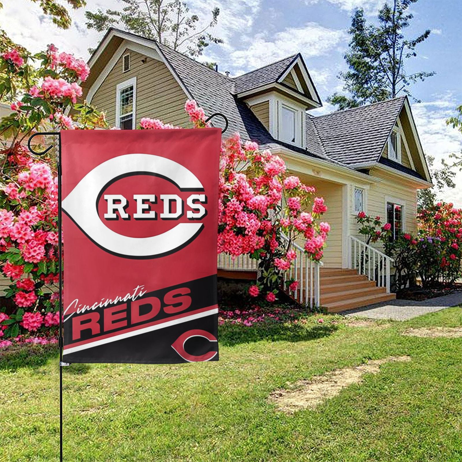 Reds Baseball Team Custom Garden Flags Personalized Yard Flags with ...