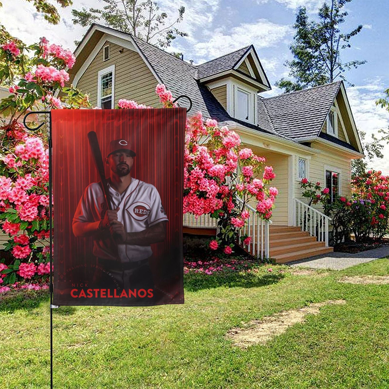 Reds Baseball Team Custom Garden Flags Personalized Yard Flags with ...