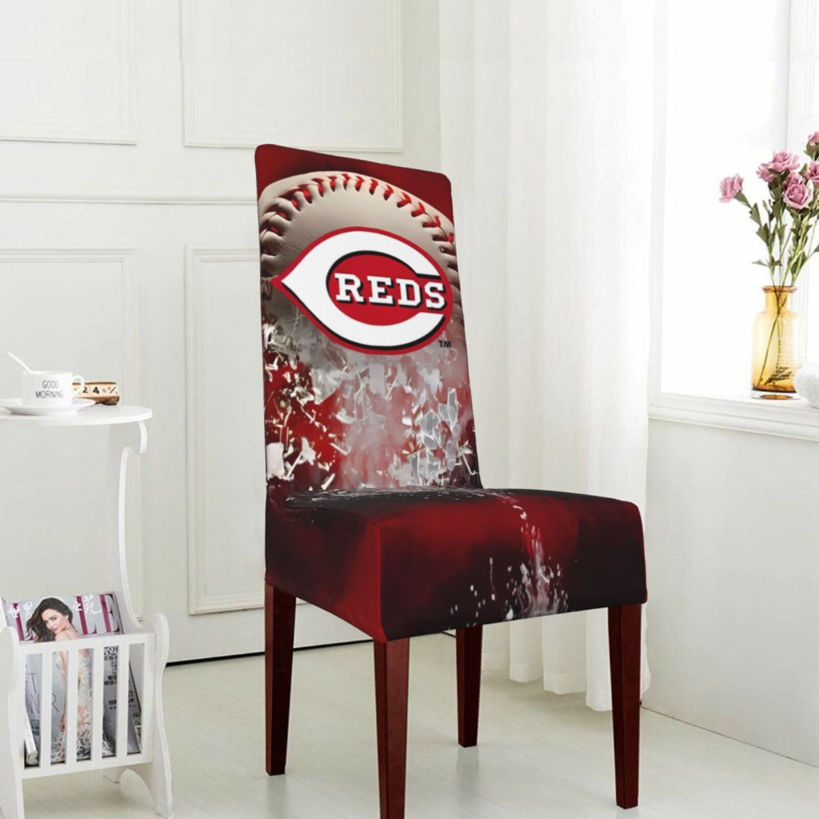 Reds Baseball Team Dining Chair Covers, Removable And Washable Dining ...