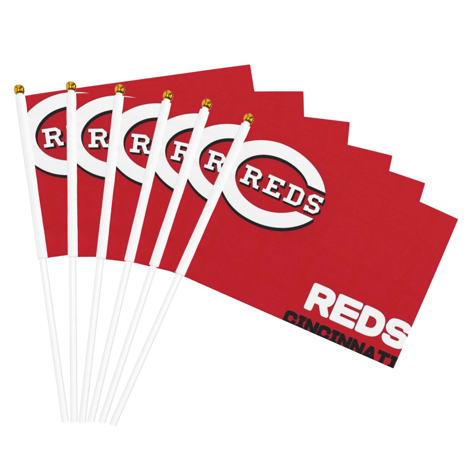 Reds Baseball Team Double Sided Hand Waving Flag(Pack of 6 or 10 ...