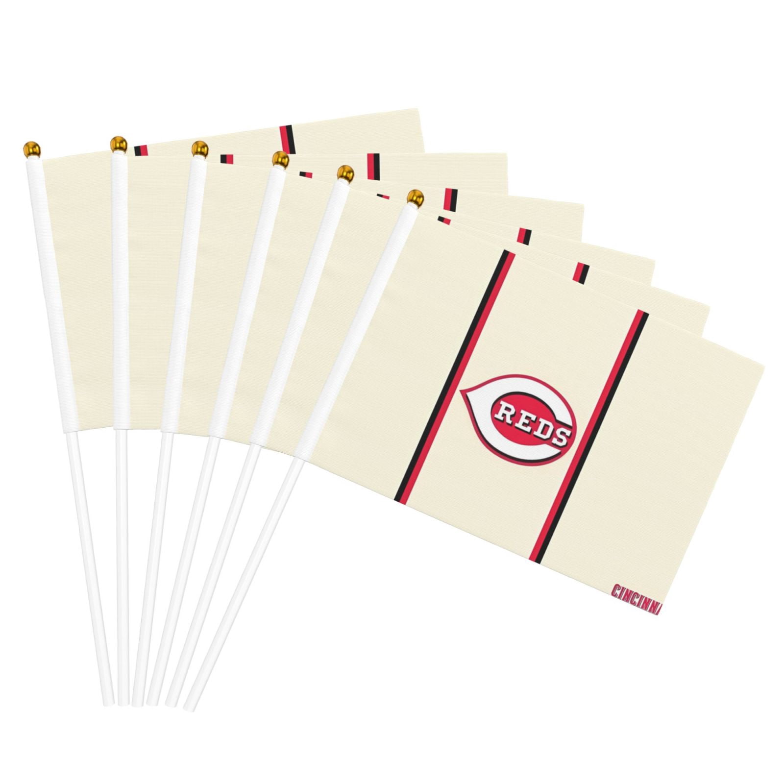 Reds Baseball Team Double Sided Hand Waving Flag(Pack of 6 or 10 ...