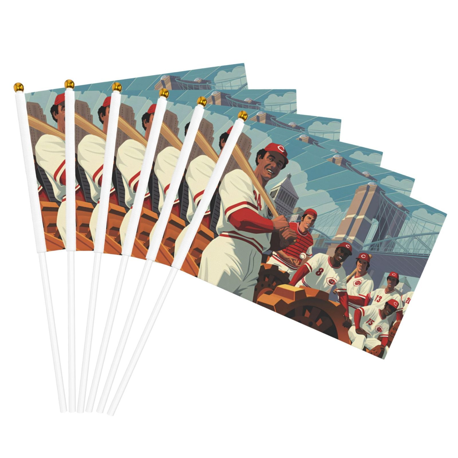 Reds Baseball Team Double Sided Hand Waving Flag, Spectator Hand Waving ...