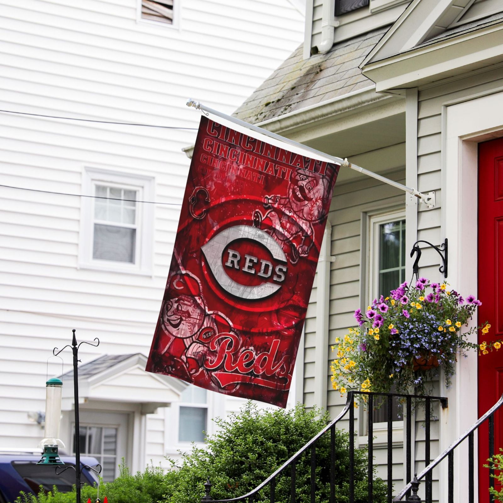 Reds Baseball Team Garden Flag 3x5FT Indoor Outdoor Decorative Double ...