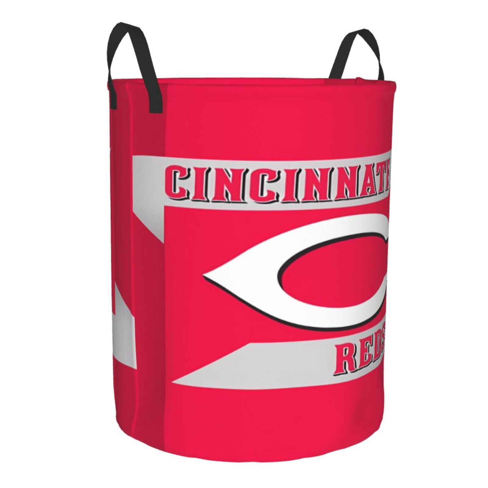 Reds Baseball Team Round Single Layer Laundry Basket, Cute Boys Girls ...