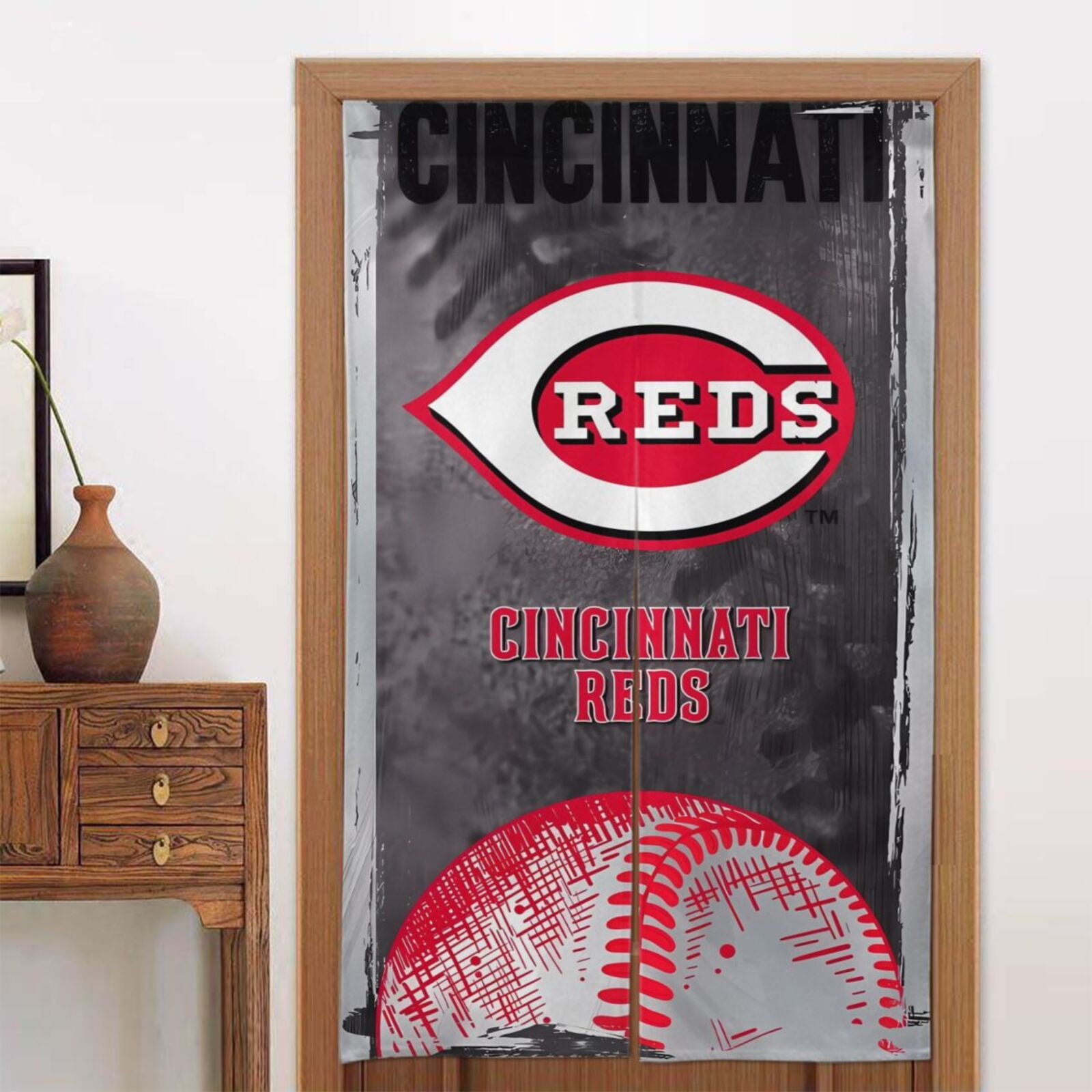 Reds Baseball team gate decoration banner, privacy blackout storm ...