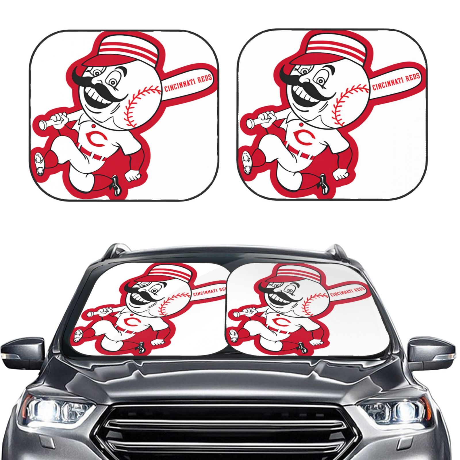 Reds Car Windshield Sun Shade Foldable Front Windshield Shade for Sun ...