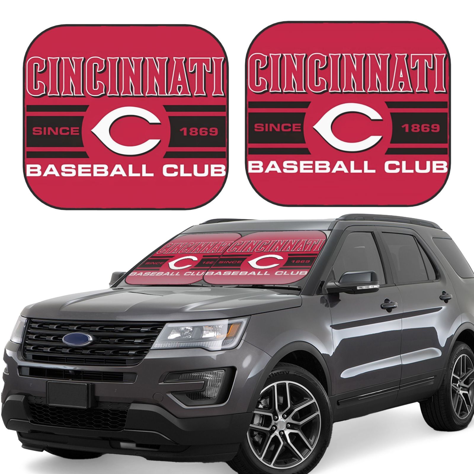 Reds Car Windshield Sun Shade Foldable Front Windshield Shade for Sun ...