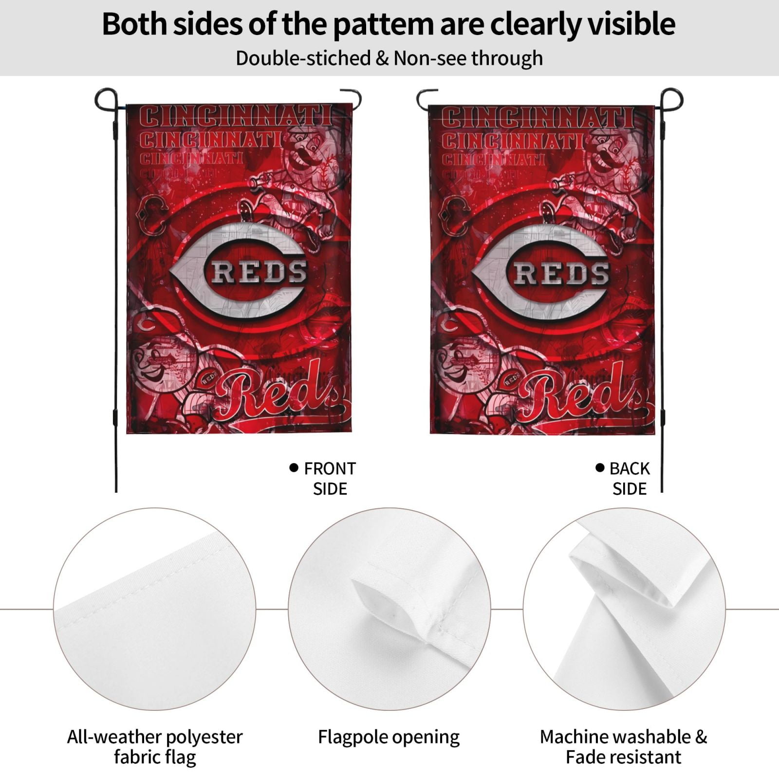 Reds Garden personalized Double Sided Flag Football Fans National Flag ...