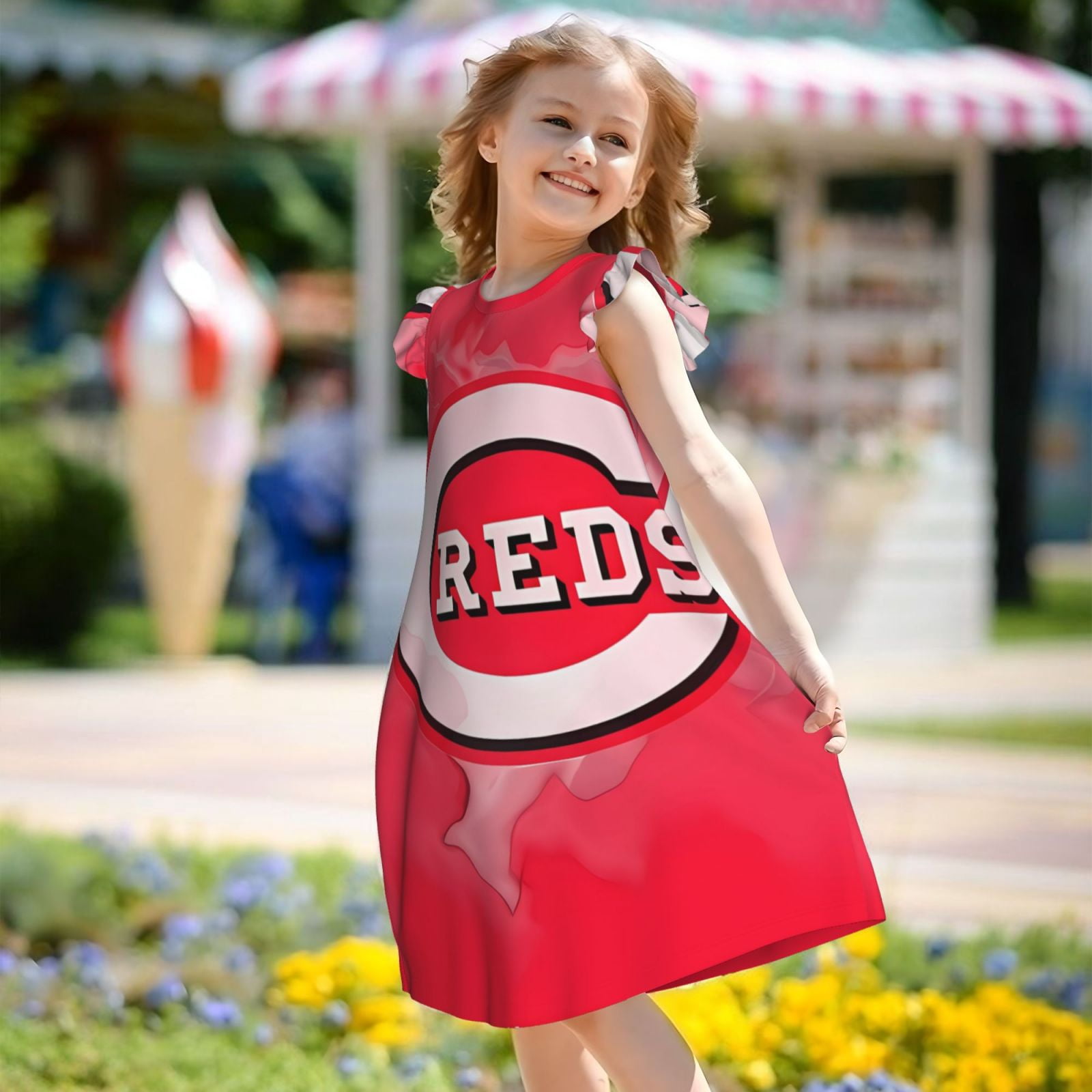 Reds Girls Nightgowns Pajamas Dress Flutter Sleeve Cute Sleepwear ...