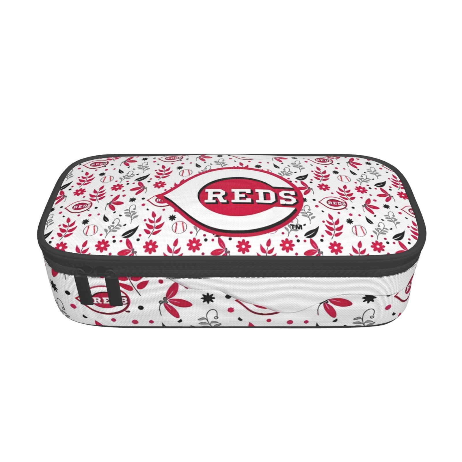 Reds Large Capacity Compartment Stationery Pencil Case Soft Canvas ...