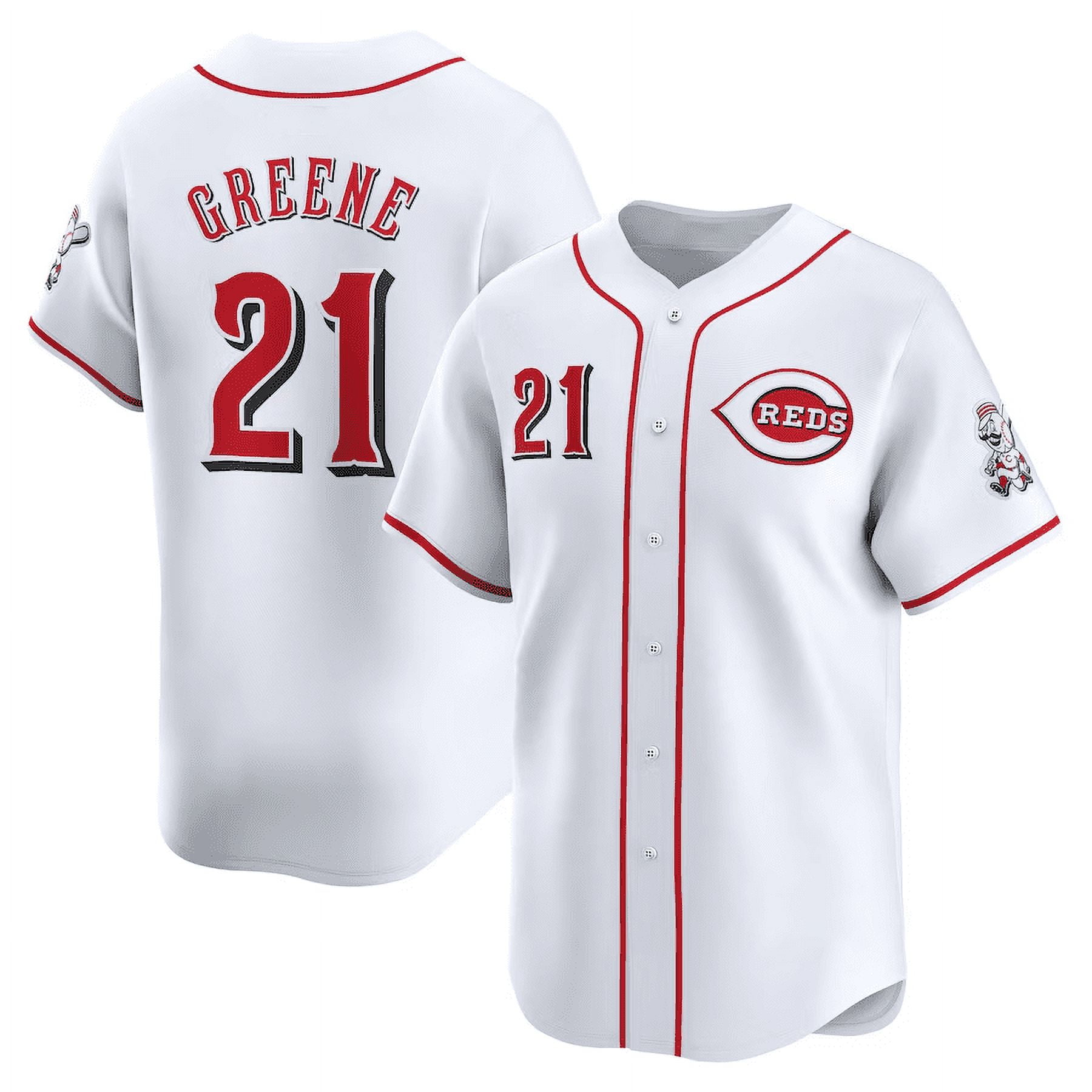 Reds Men's Home Limited Hunter Greene#21 Fans short sleeve Game Jersey ...