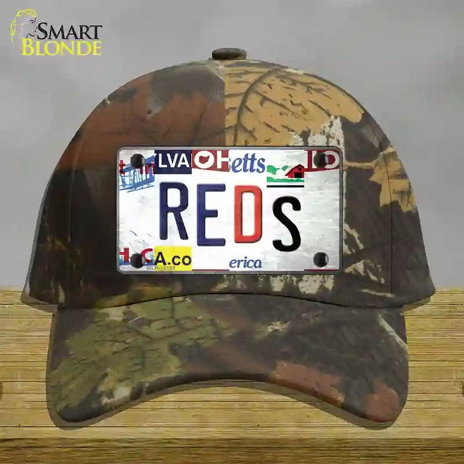 Reds Strip Art Novelty License Plate Hat Tag Cotton Camoflauge ...