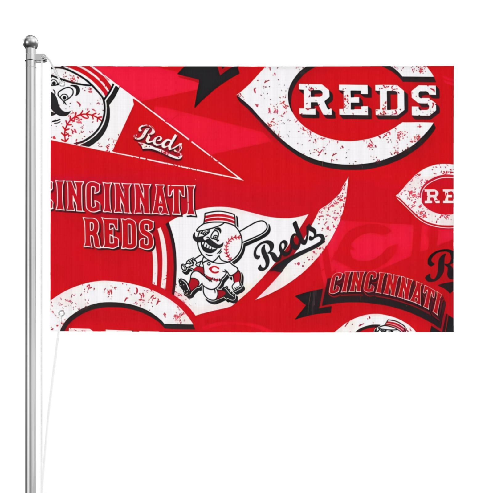 Reds Three Layer personalized Double Sided Flag Football Fans National ...