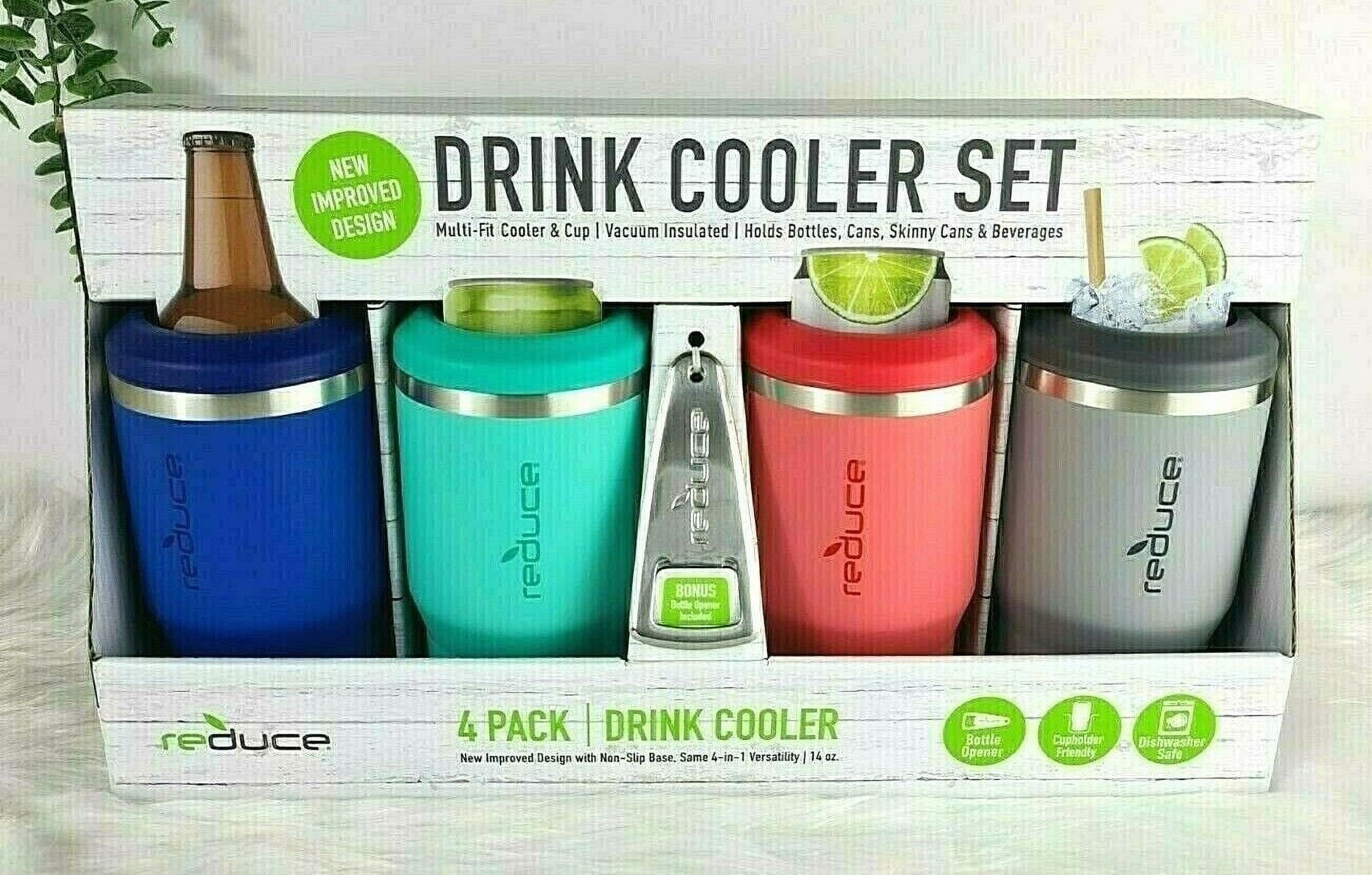 Reduce Insulated 4-in-1 Stainless Steel Beverage Cooler Set with Lid ...