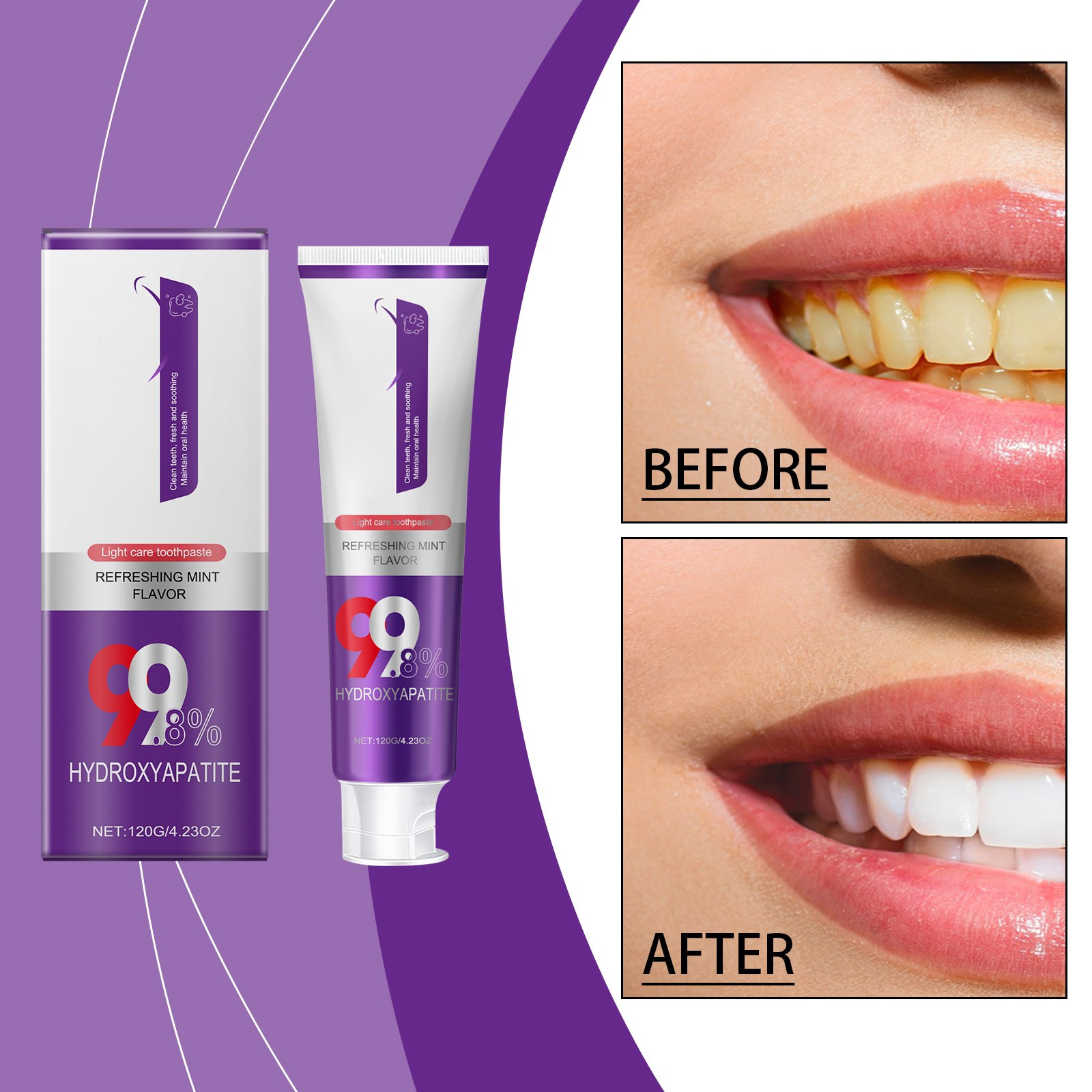 Reduce Bad Breath Yellowing Toothpaste Deeply Clean and Care for Teeth ...