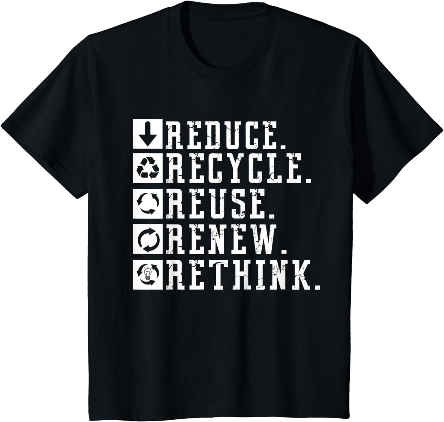 Reduce Recycle Reuse Renew Rethink Environmental Activism T-Shirt ...