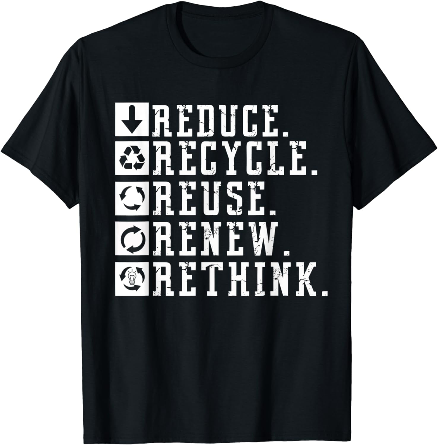Reduce Recycle Reuse Renew Rethink Environmental Activism T-Shirt ...