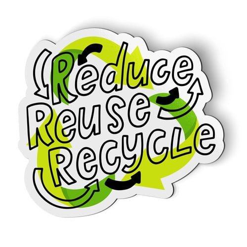 Reduce Reuse Recycle - 5.5" Magnet for Car Locker Refrigerator ...