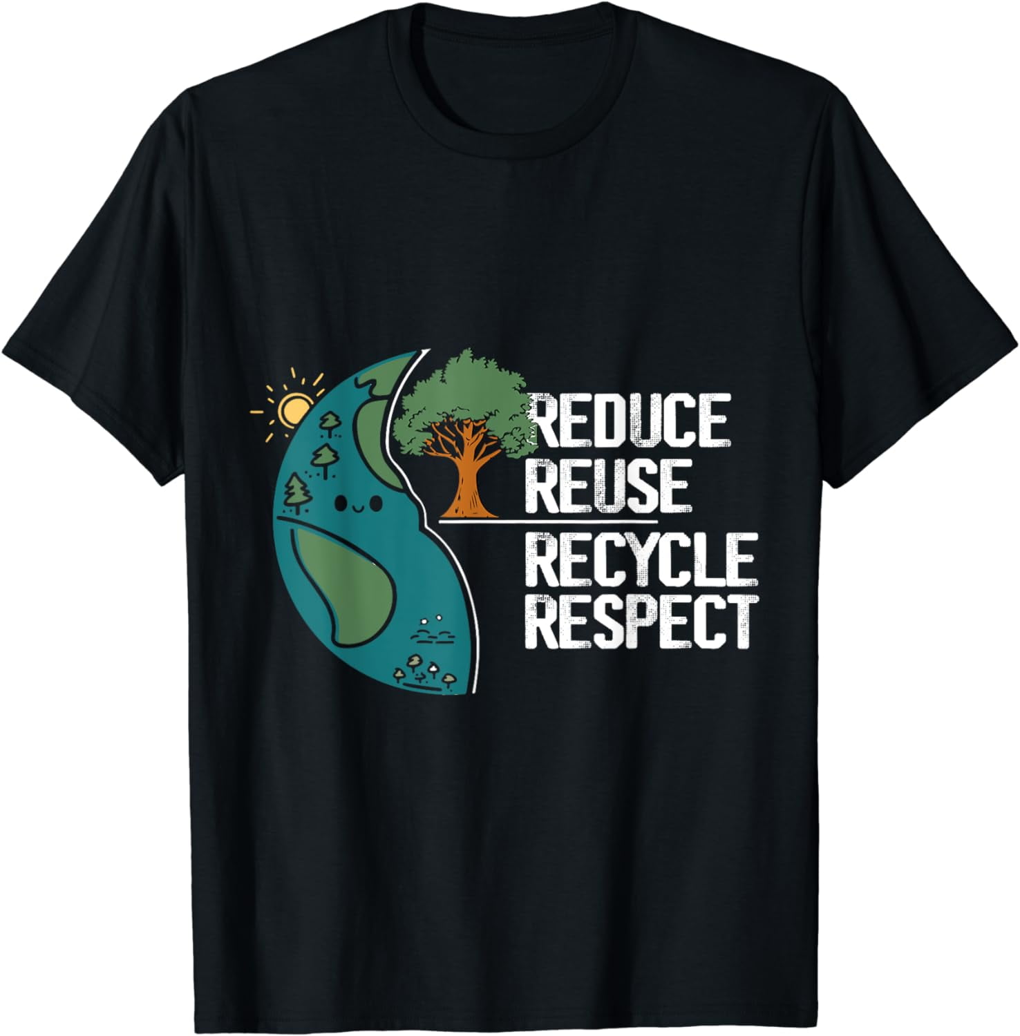 Reduce Reuse Recycle Respect Earth Day 2024 Eco Environment T-Shirt ...
