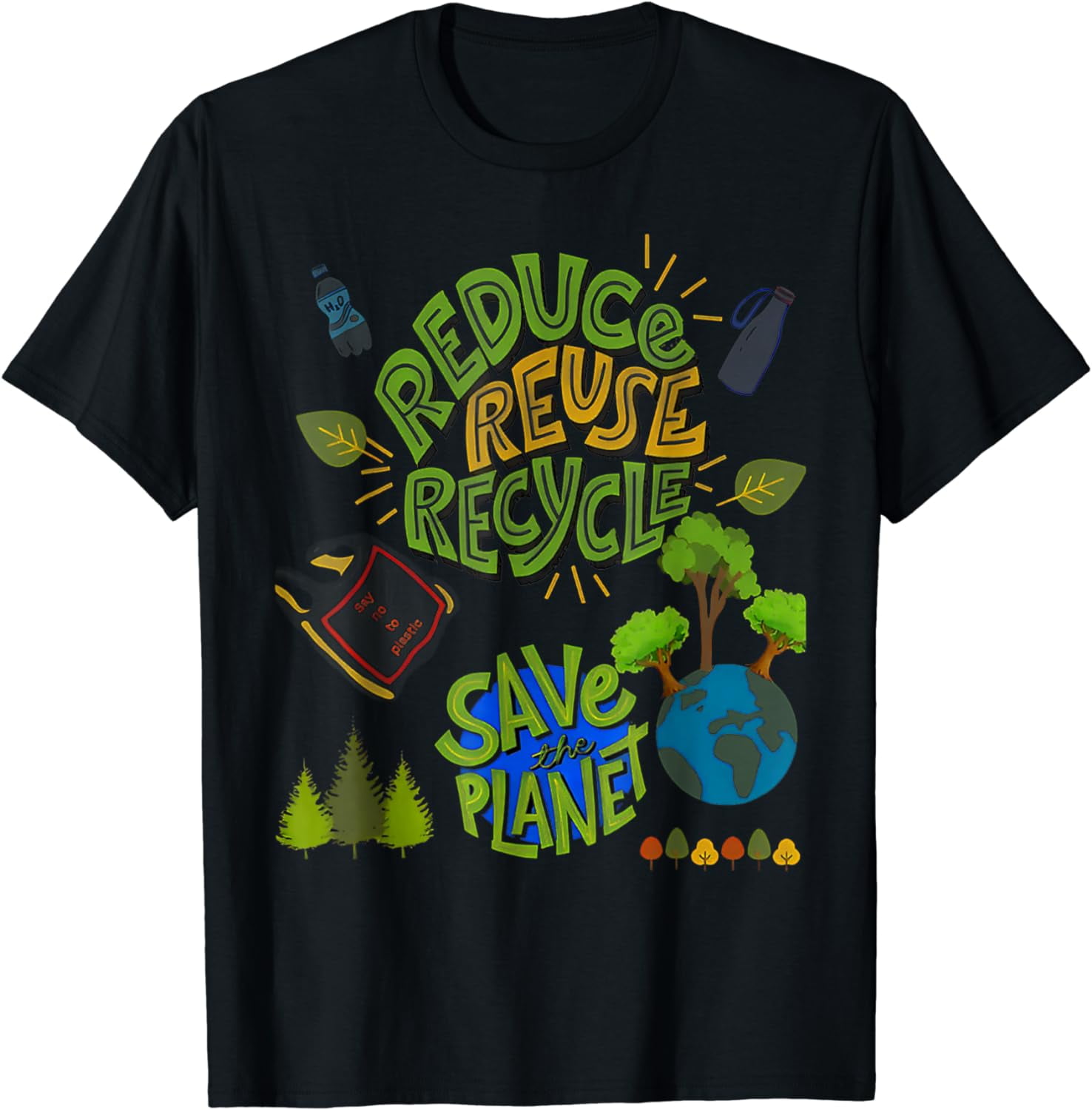Reduce Reuse Recycle Save The Plant Earth Day 2024 T-Shirt - Walmart.com