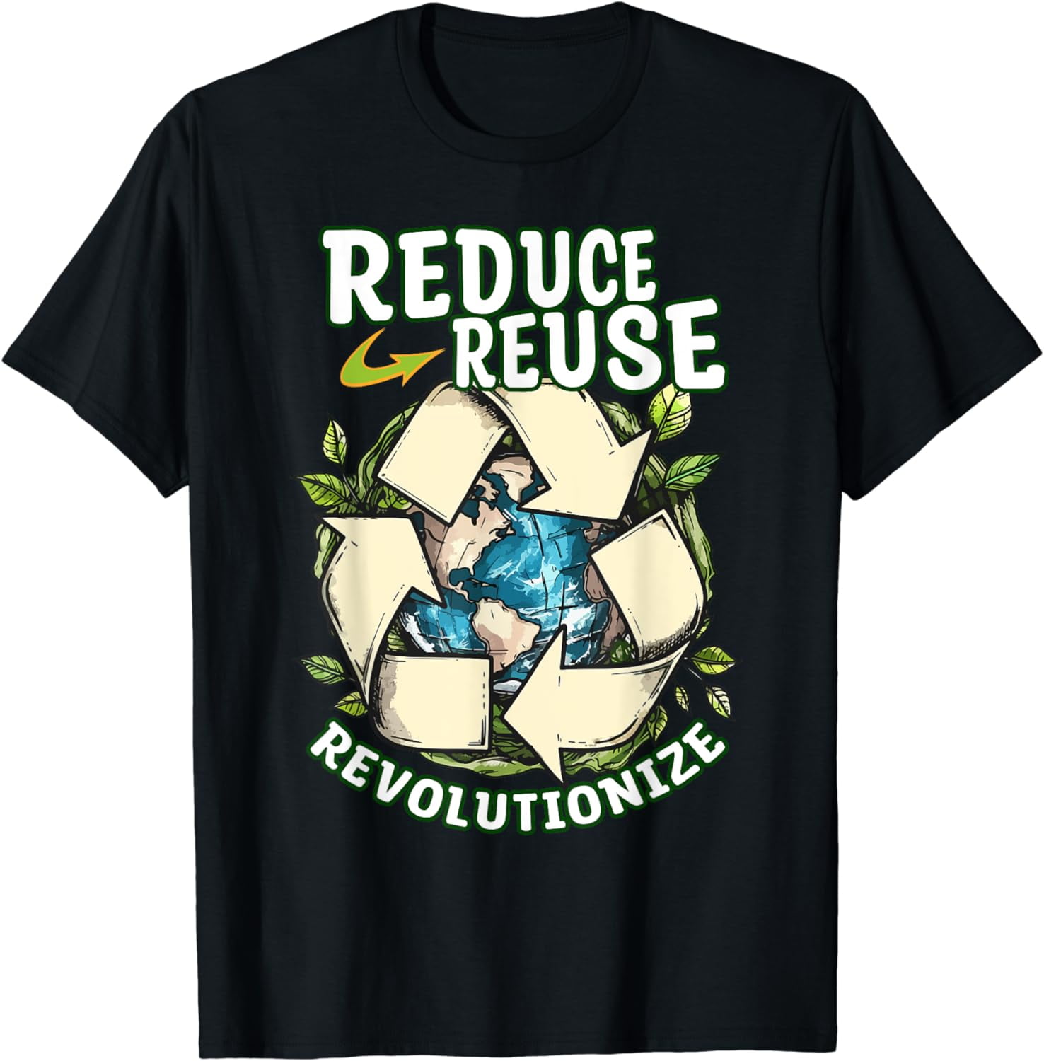 Reduce Reuse Revolutionize Environmental Conservation Earth T-Shirt ...