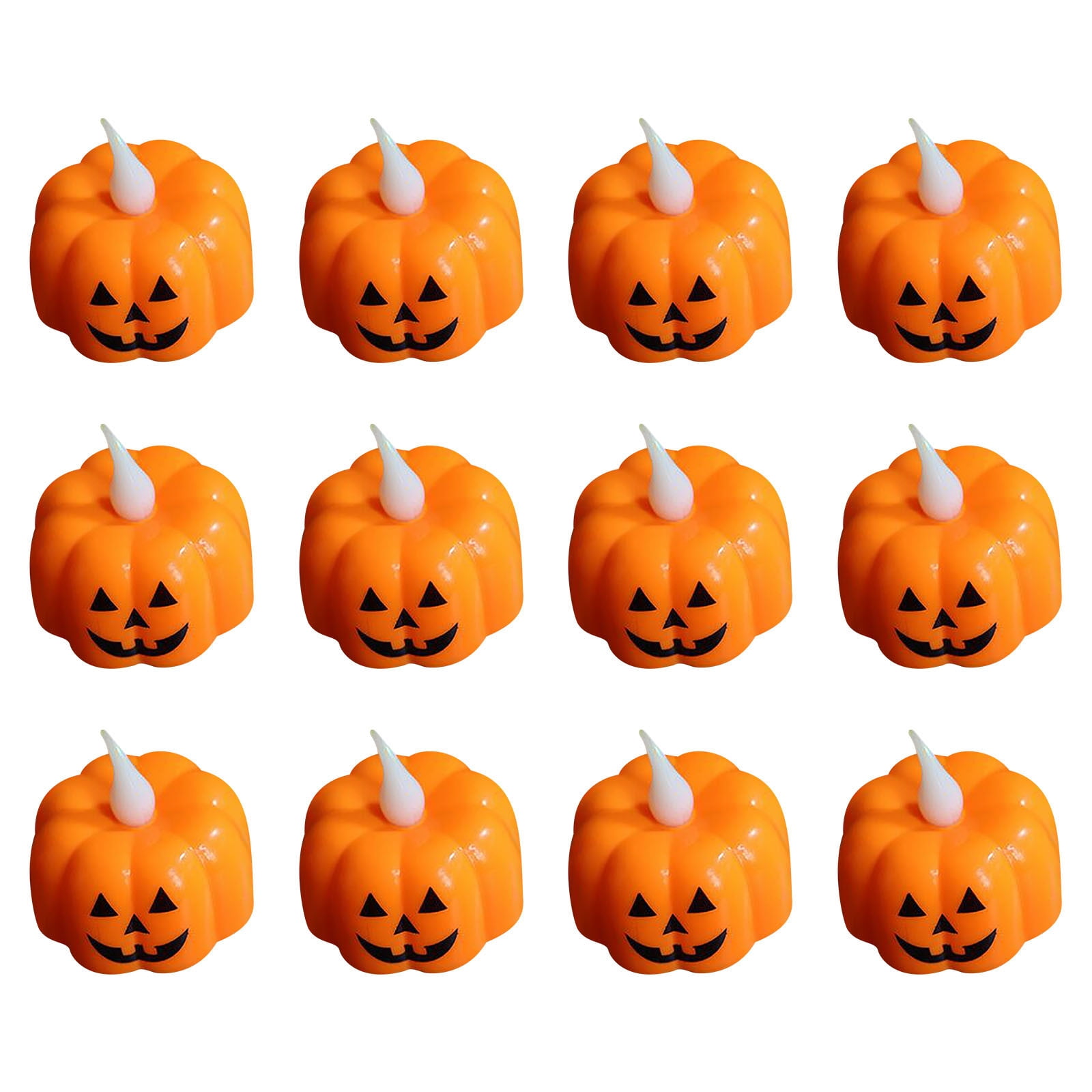 Reduce!SDJMa Halloween Pumpkin Lights, 12 Pcs 1.7"x1.9" Jack-O-Lantern ...