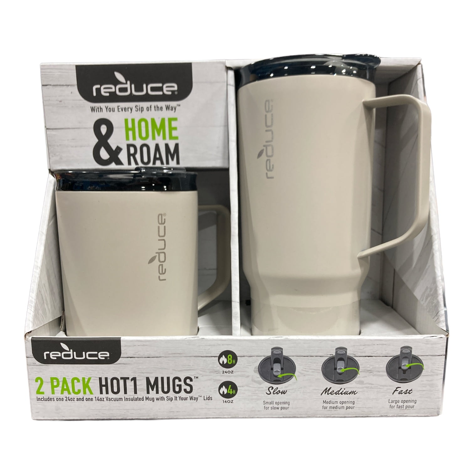 Reduce Vacuum Insulated Stainless Steel Hot1 Coffee Mug Set, 14oz, 24oz ...