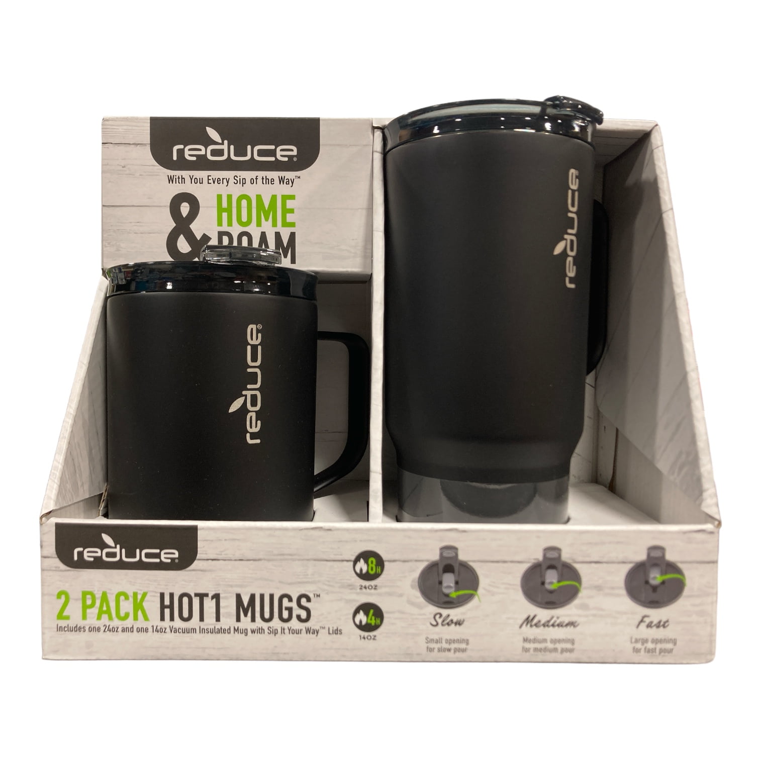 Reduce Vacuum Insulated Stainless Steel Hot1 Coffee Mug Set, 14 oz. and ...