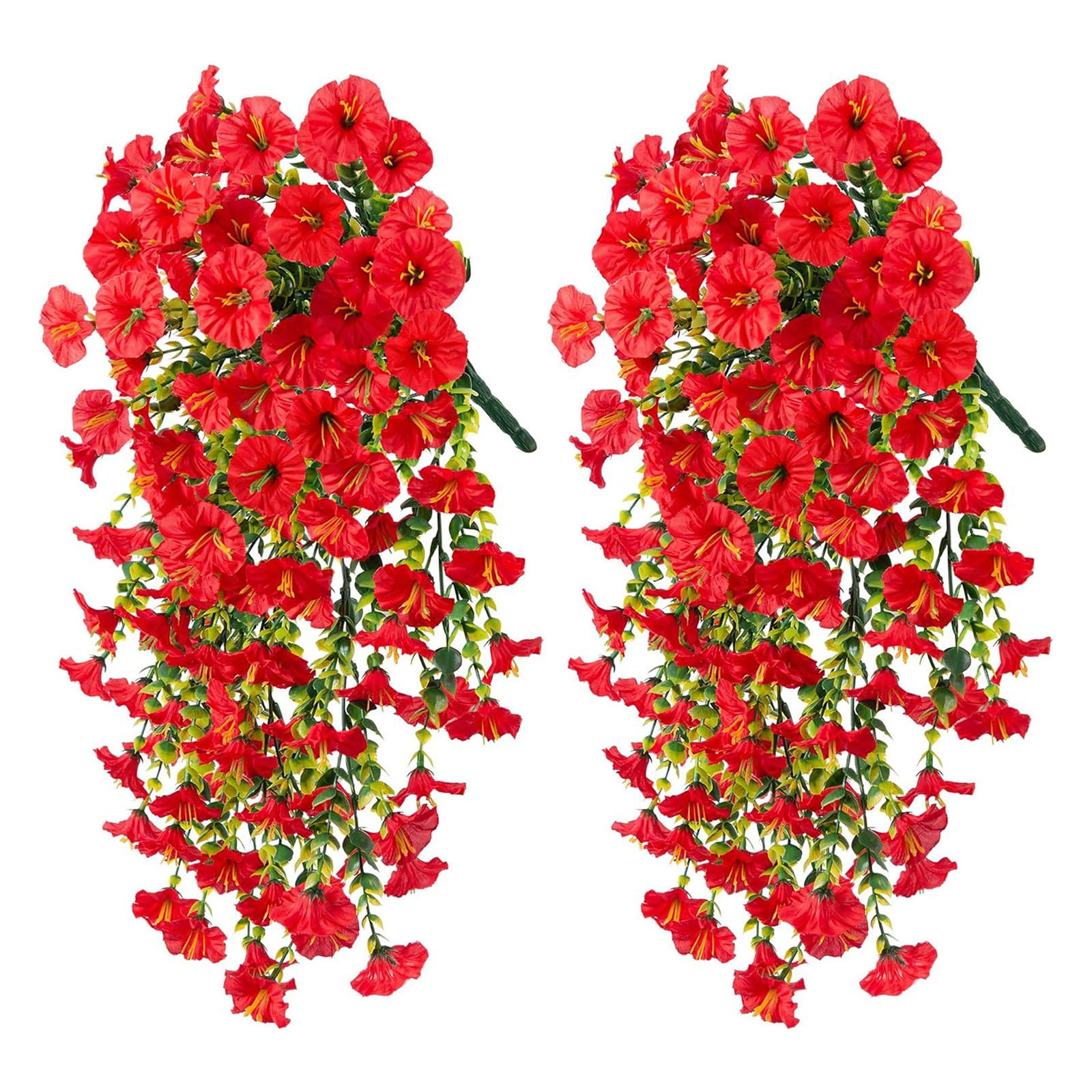 Reduced 2PCS Artificial Hanging Flowers, Fake Plastic Faux Hanging ...