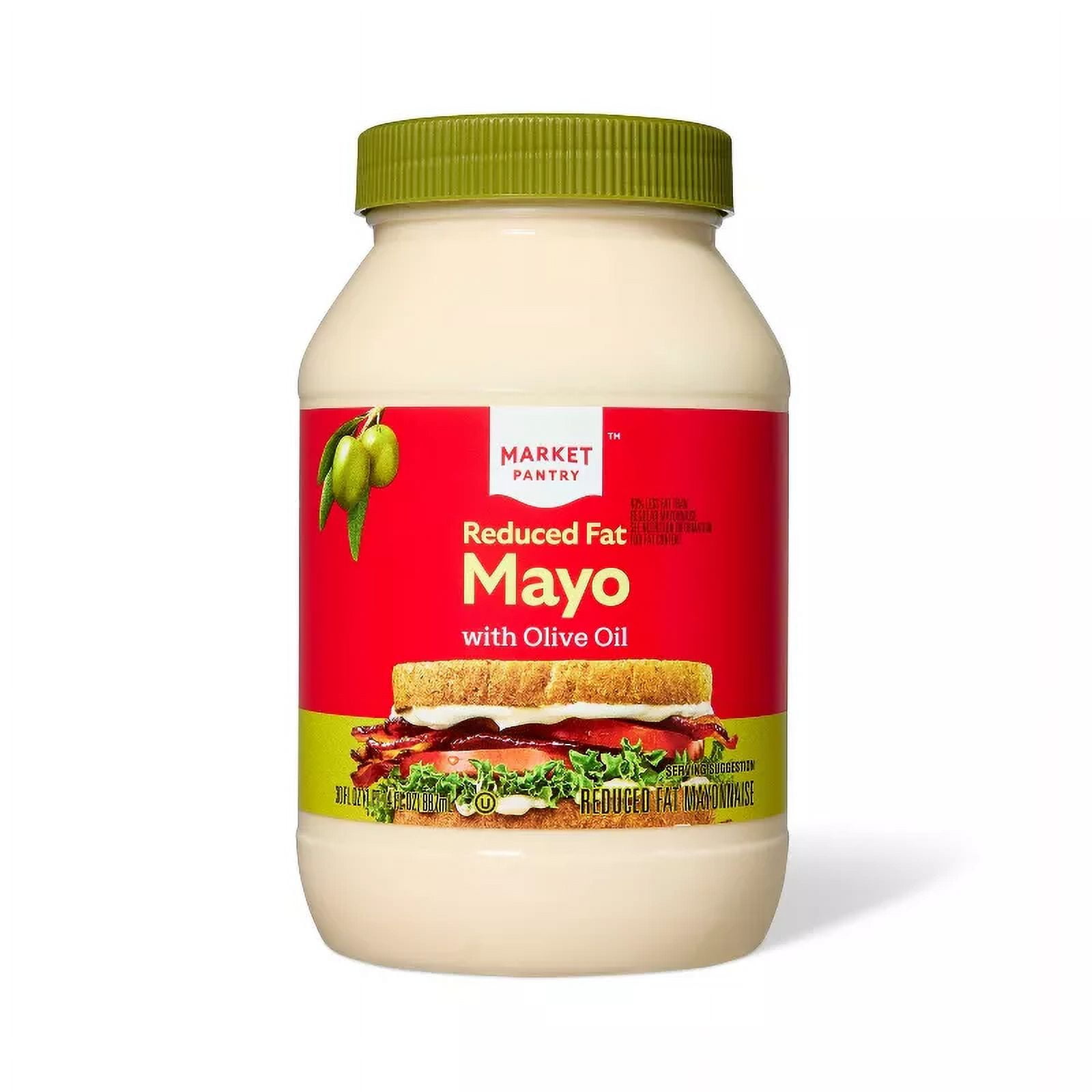 Reduced Fat Mayonnaise with Olive Oil 30 fl oz Market Pantry (Pack of 2 ...