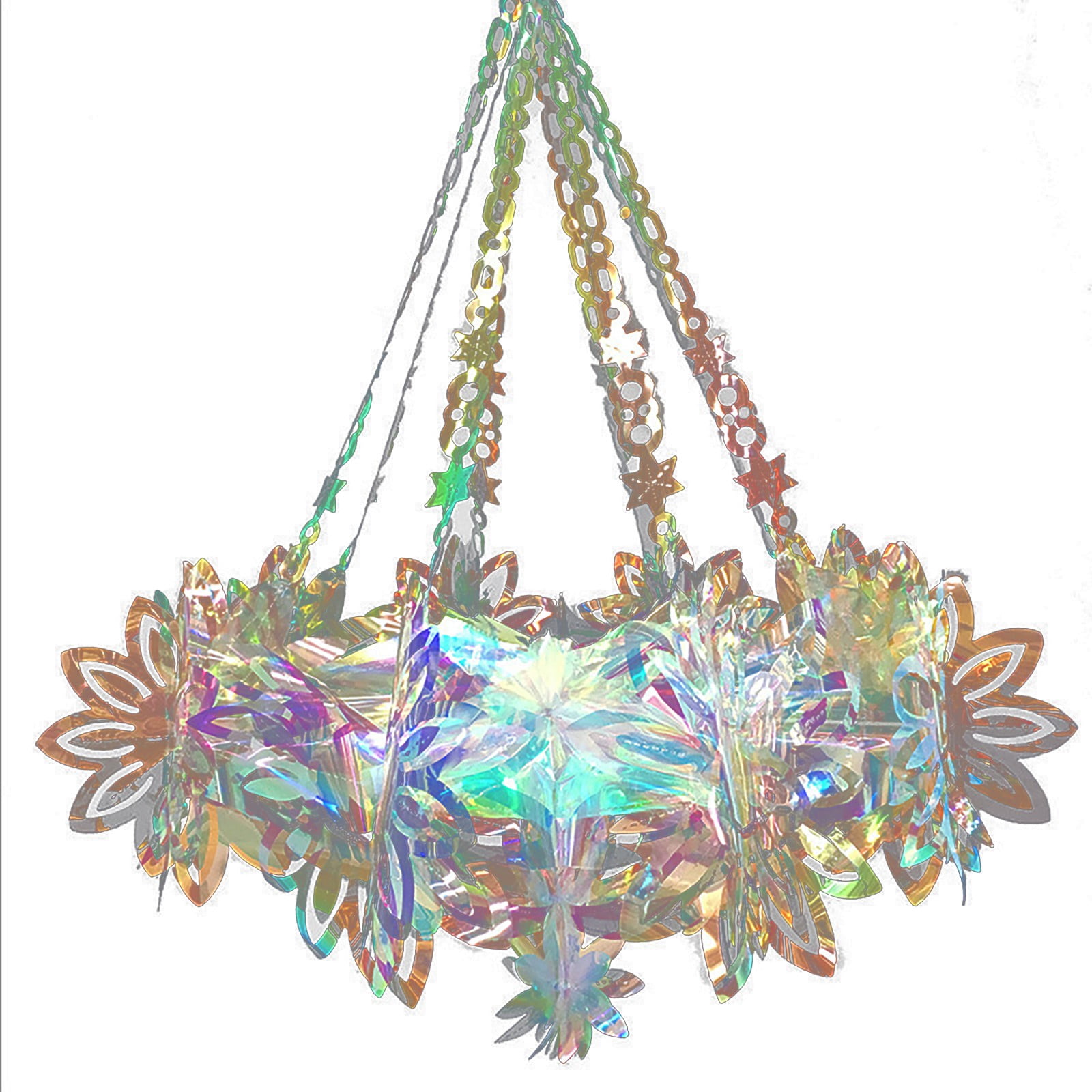 Reduced Hanging Decorations Iridescent Chandelier Shaped Foil Ceiling ...