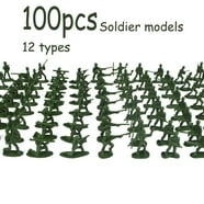 "8 Piece Assorted 4"" Plastic Army Men Set, Large Action Military Toy ...