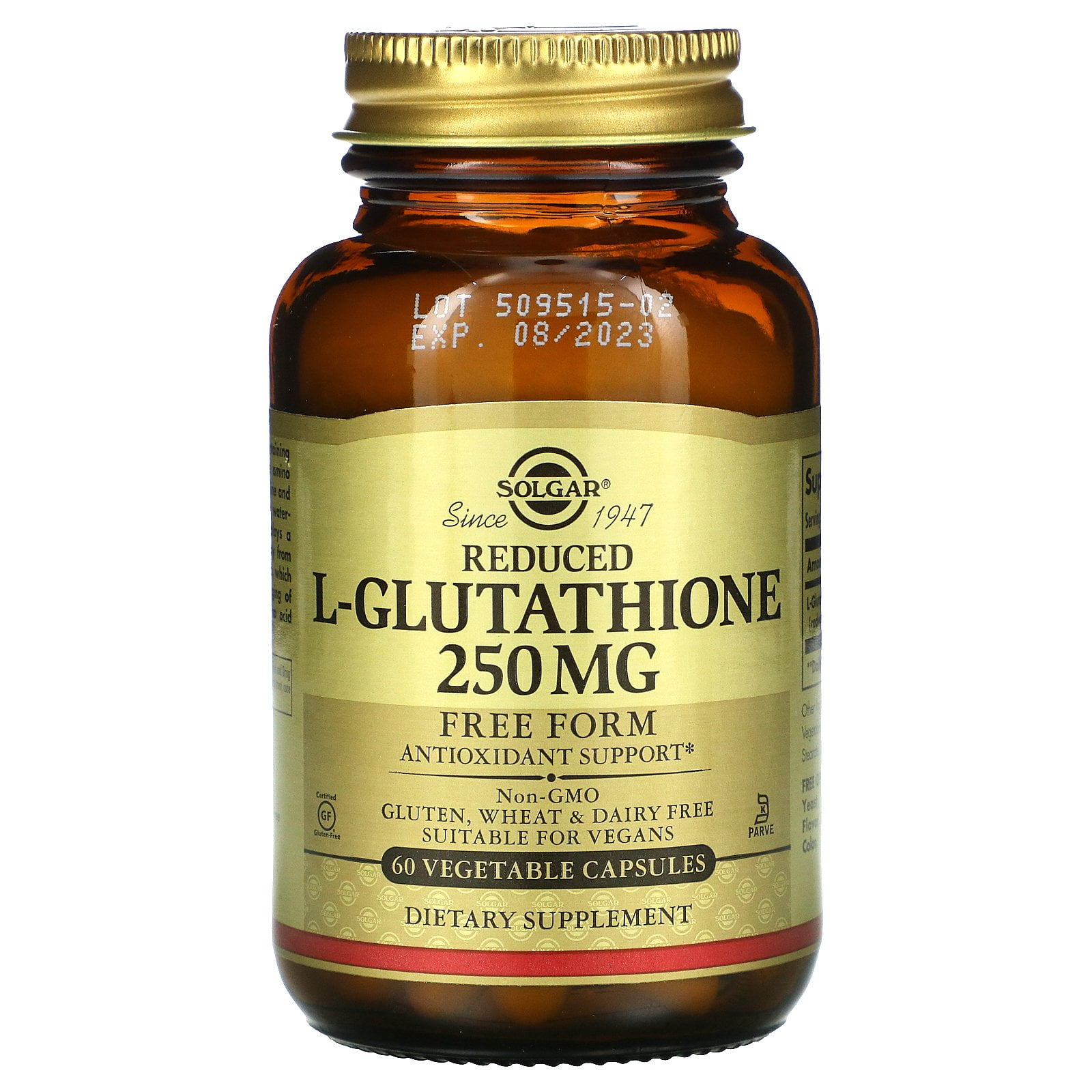 Solgar L-Glutathione 250 mg - 60 Vegetable Capsules - Walmart.com
