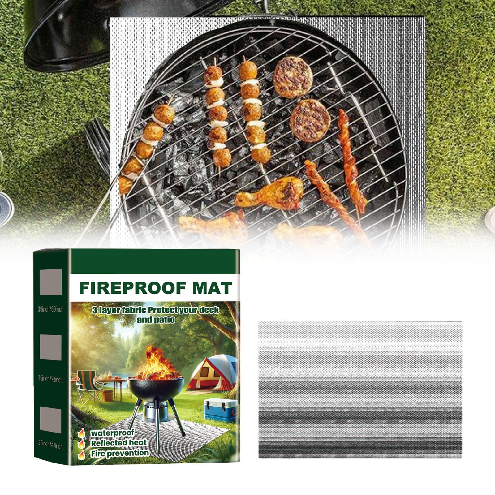 Reduced! NIHOND Portable Square Fireproof Grill Mat - Ideal Fire Mat ...