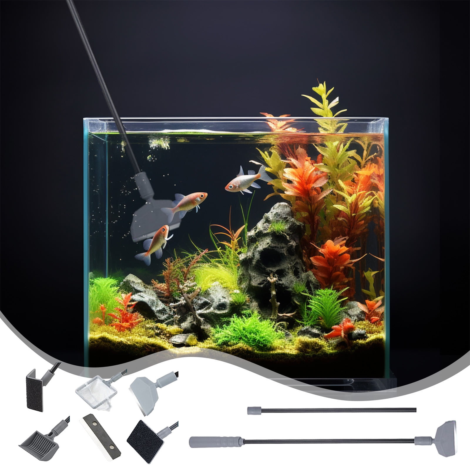 Reduced Price, 5-in-1 Aquarium Cleaning Kit, with Algae Scraper, Sand ...