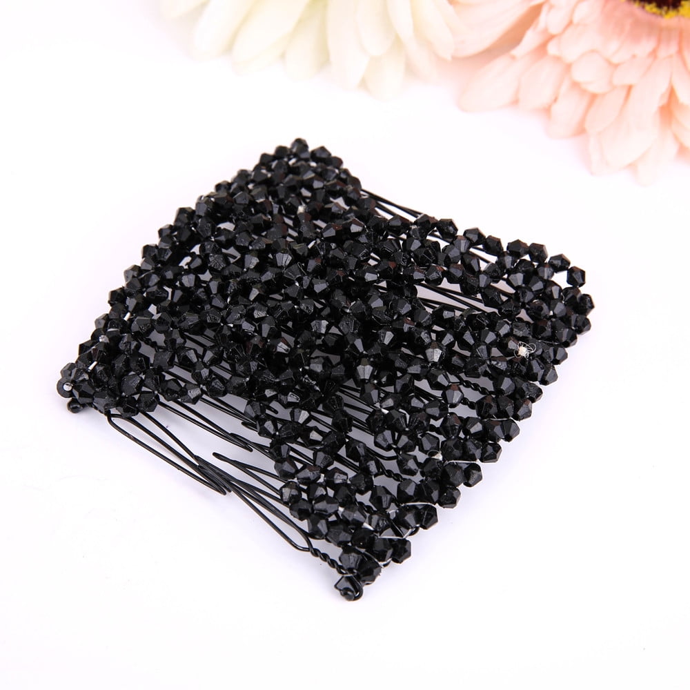 Reduced Price! Fashion Ladies Beads Elasticity Double Hair Comb Clamp ...