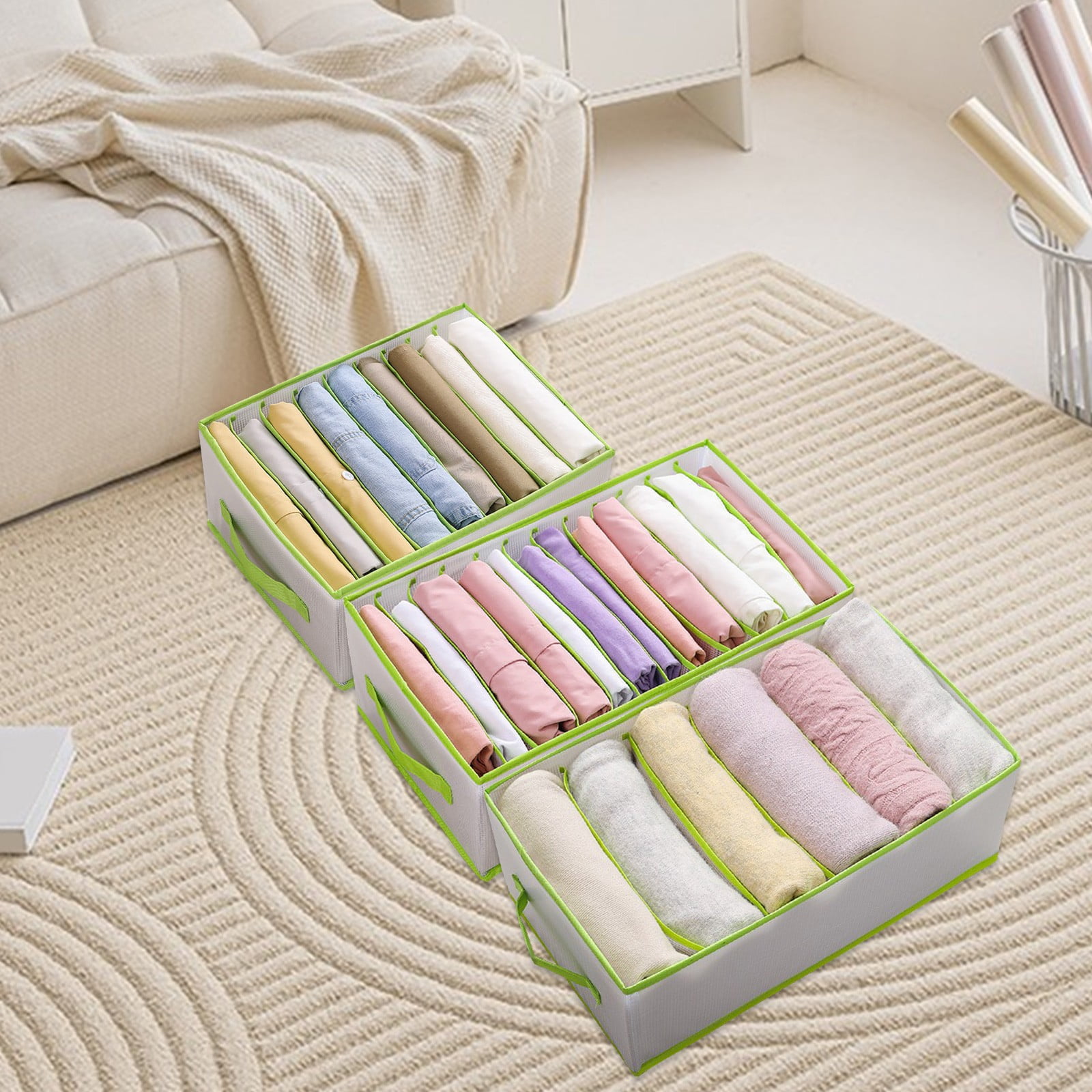 Reduced Price,Foldable Clothing Storage Box, Wardrobe Container, 5 ...
