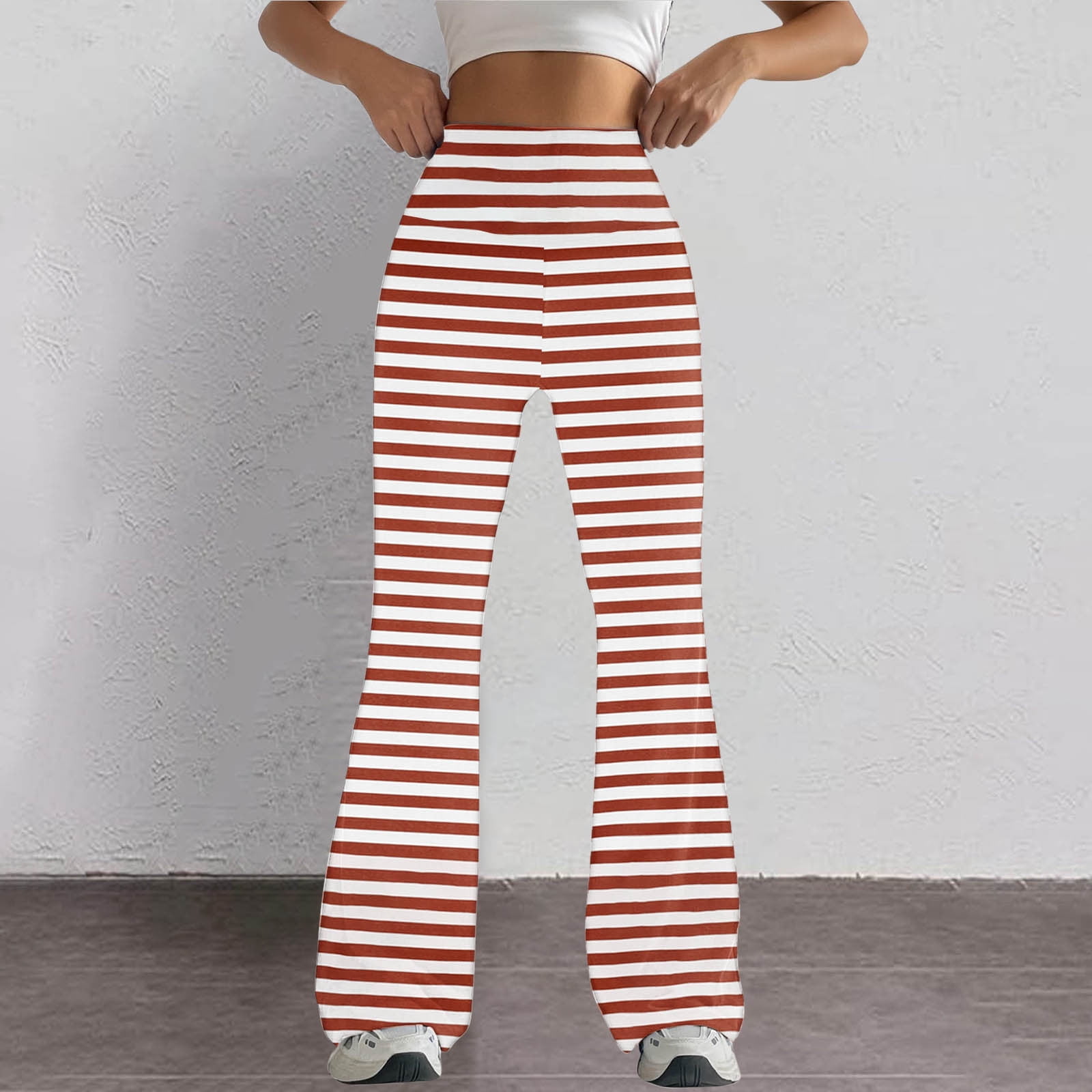 Reduced Price, Women's Shapewear Pants, Hip Hugging Striped Flared ...